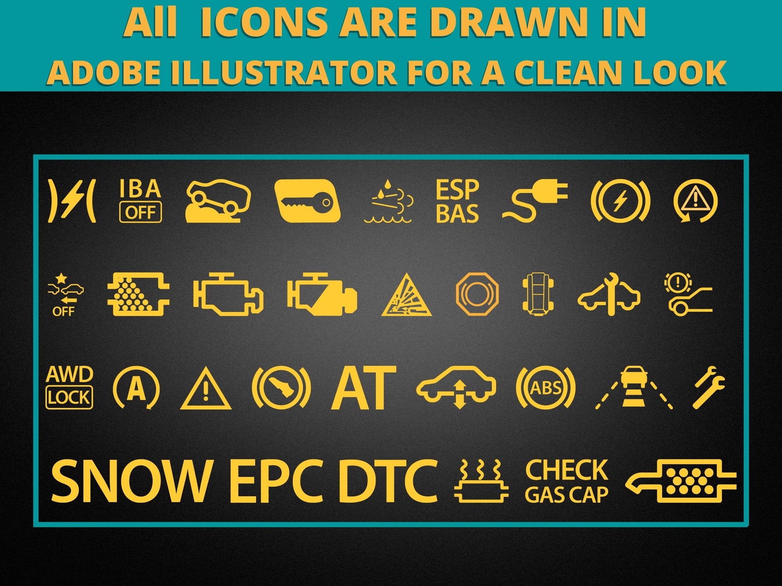 75 High-quality Car Common Dashboard Warning Icons: Dashboard Symbols ...