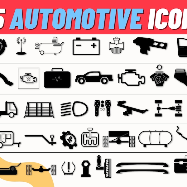 Automotive Icons Vector - Etsy