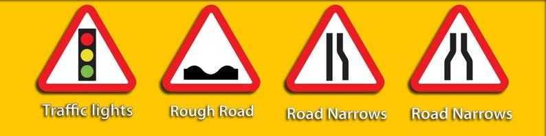 DMV Road Sign Icons SVG - Traffic Lights Clipart - Regulatory & Warning ...