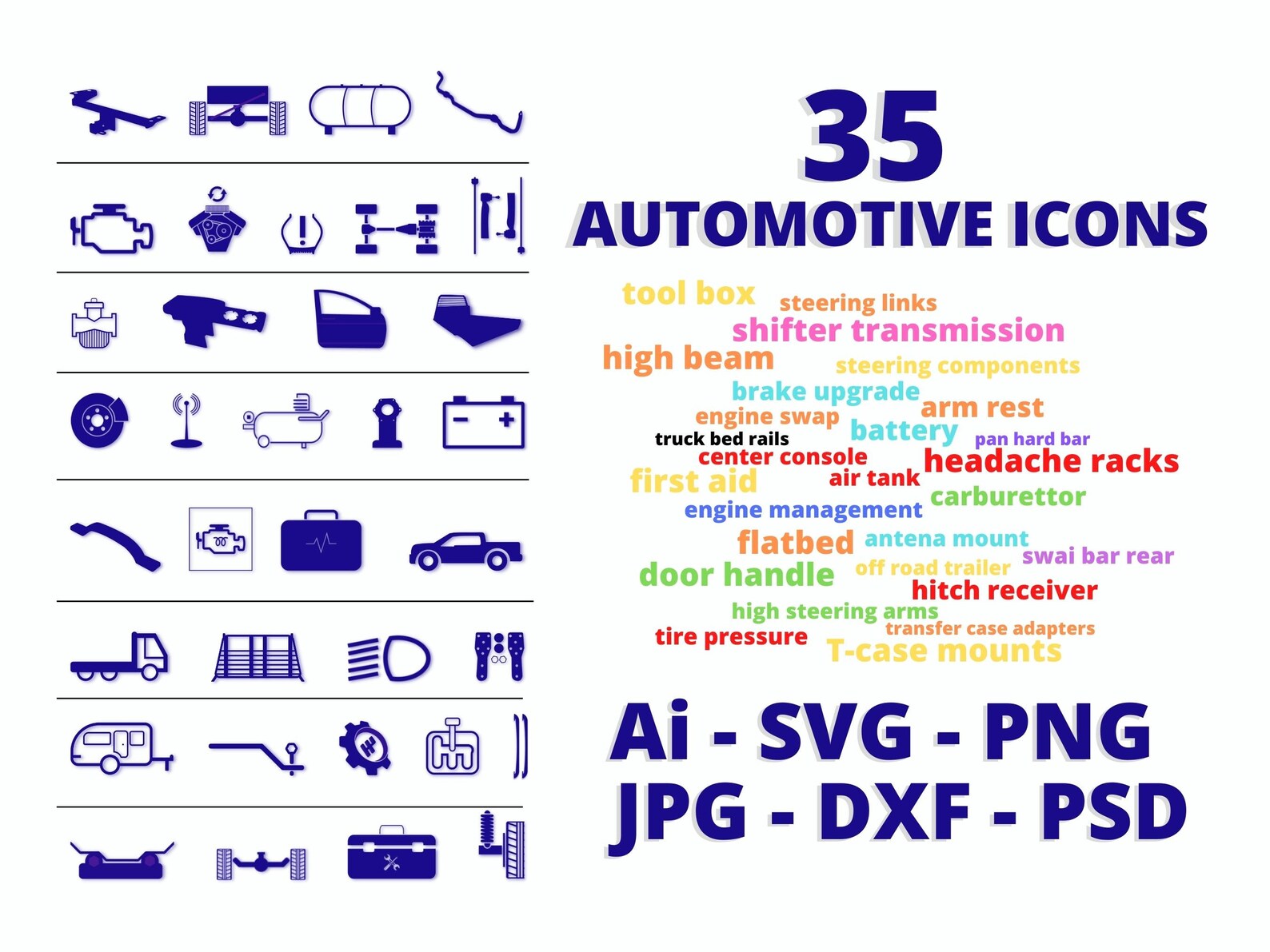 35 Automotive Icons-ai, SVG, PNG, JPG, Dxf, Psd.car Related Icons ...
