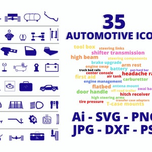 35 Automotive Icons-ai, SVG, PNG, JPG, Dxf, Psd.car Related Icons ...