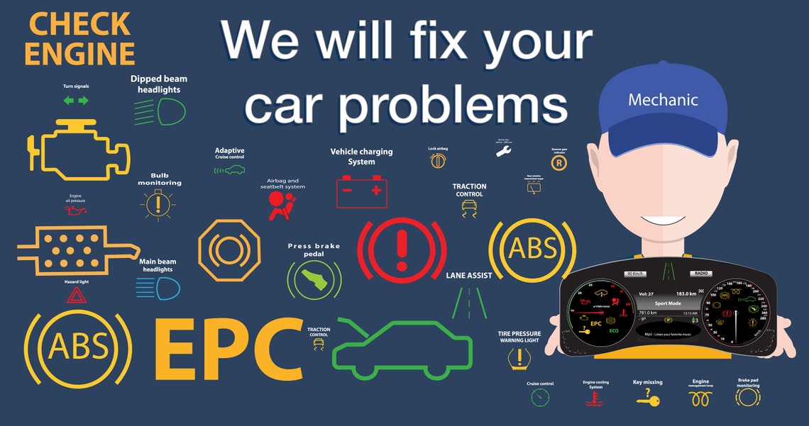 70 Car Dashboard,dtc Codes,error Message,check Engine,fault, Dashboard ...