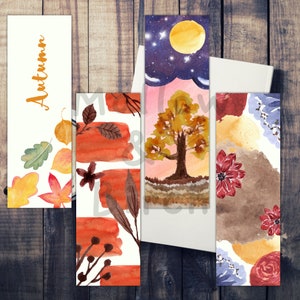 Printable Bookmark Autumn Bookmarks Set of 4 Printable - Etsy
