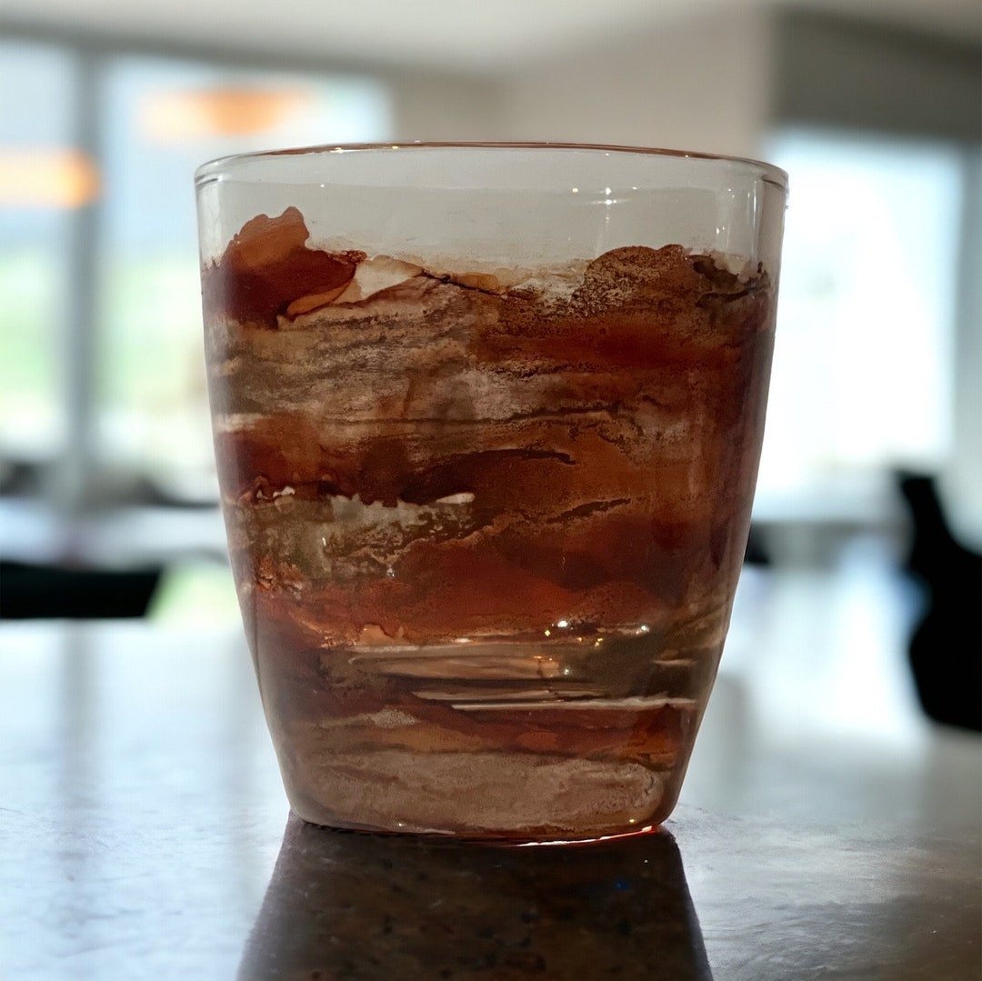 Custom Handmade Alcohol Ink Resin Wine, Rocks and Shot Glasses - Etsy