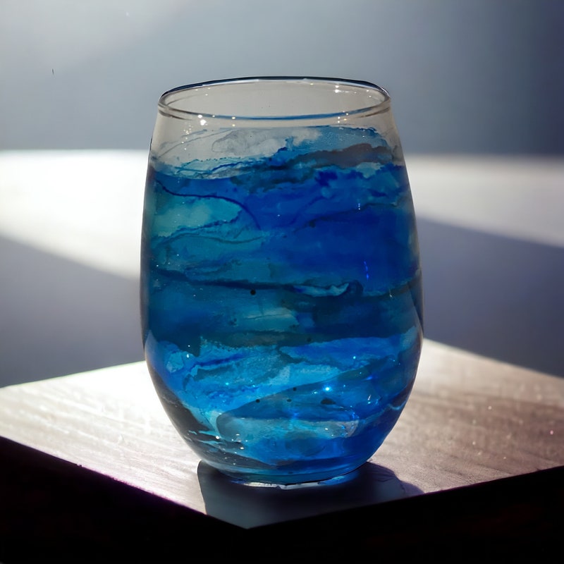 Alcohol Ink Wine Glasses - Etsy