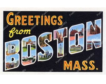 Boston Vintage Postcard - Etsy