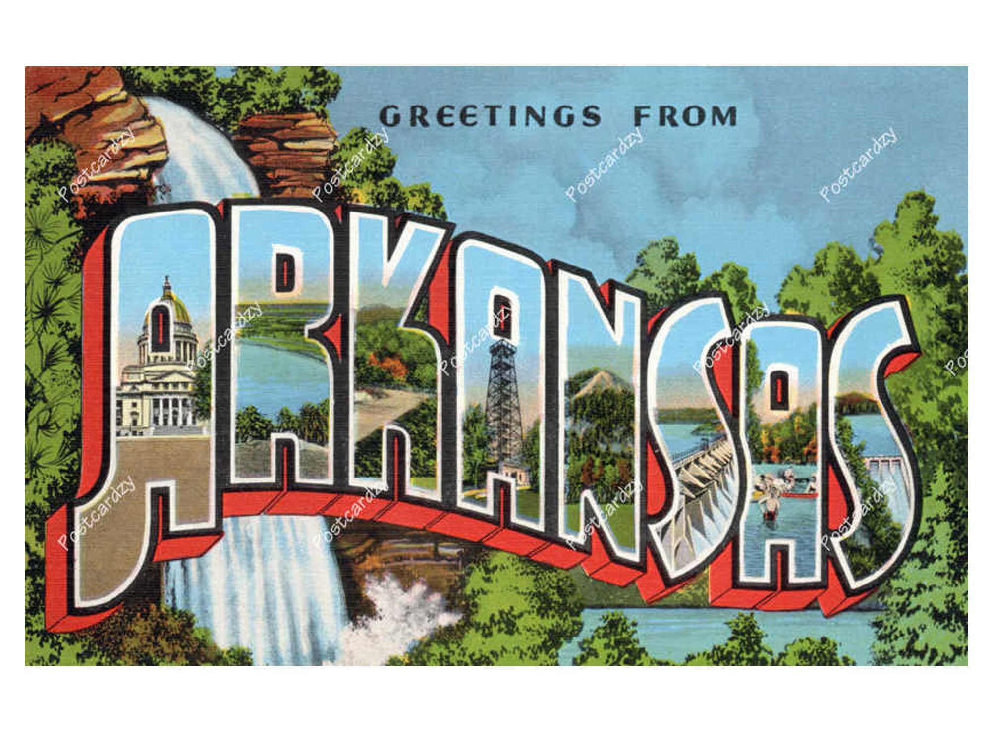 Vintage Large Letter Greetings From POSTCARDS ARKANSAS Postcard Instant ...