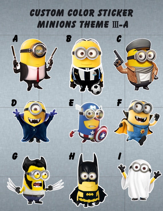 Custom Color Sticker / Minions Theme Decal 3 - Etsy