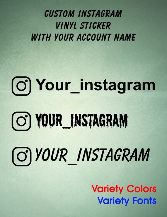 Custom Instagram Vinyl Sticker With Your Account Name - Etsy