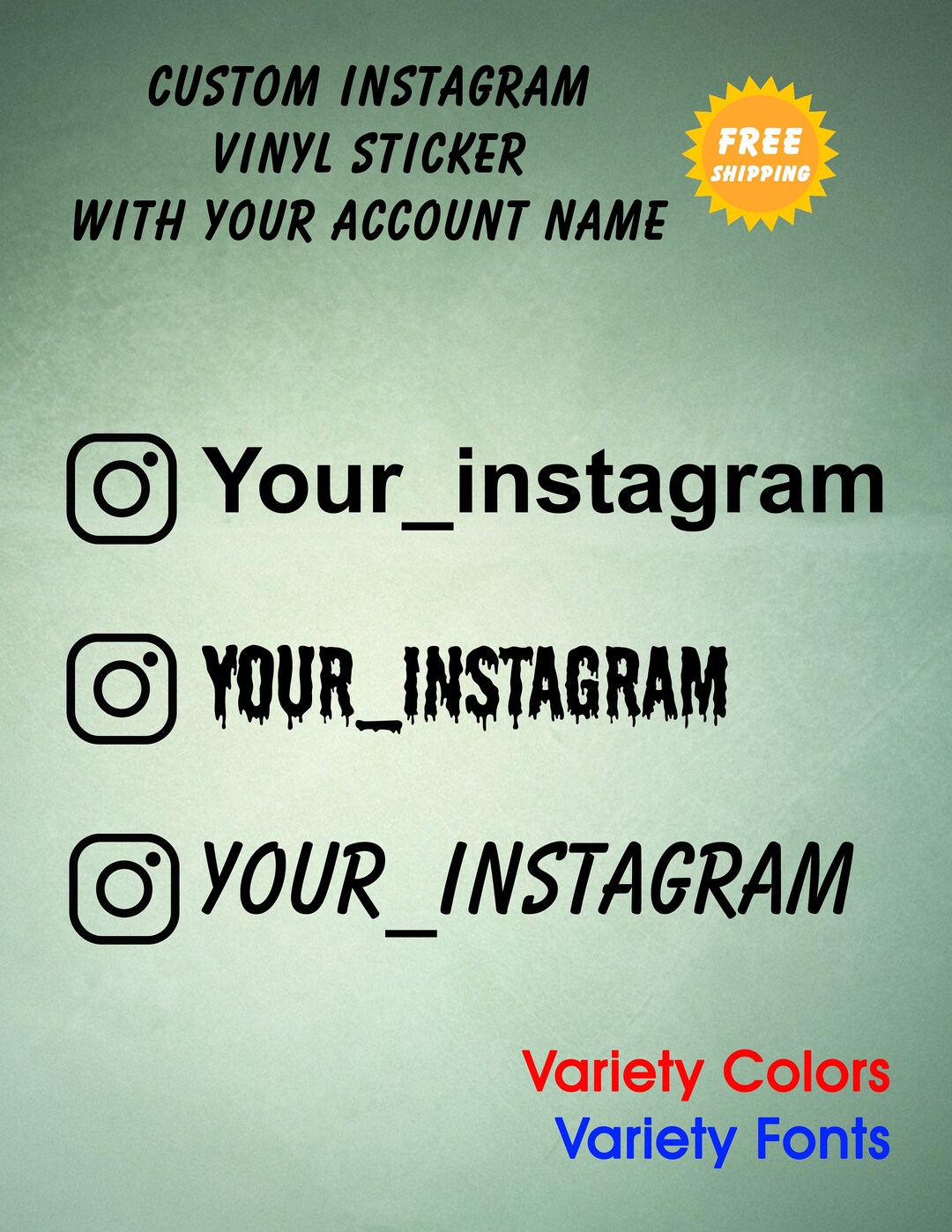 Custom Instagram Vinyl Sticker With Your Account Name - Etsy