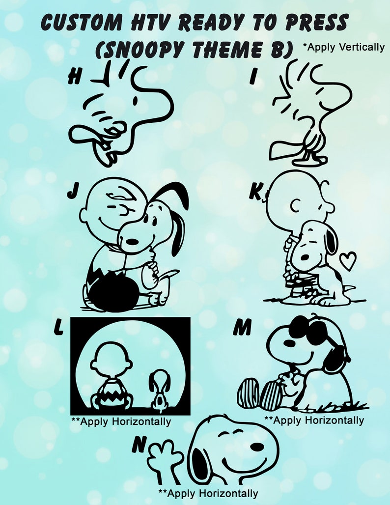 Ready to Press Custom HTV Design / Snoopy Theme Decal B - Etsy