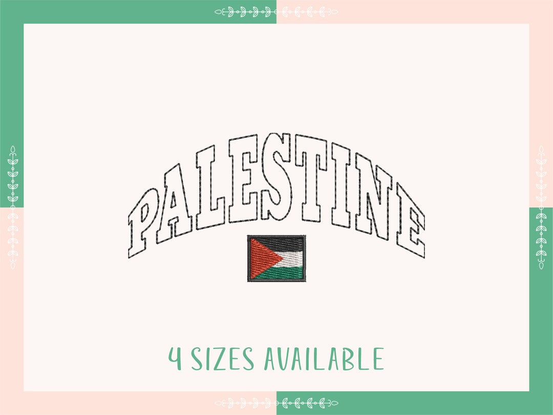 Palestine Curved Embroidery Design, Free Palestine Embroidery Design ...