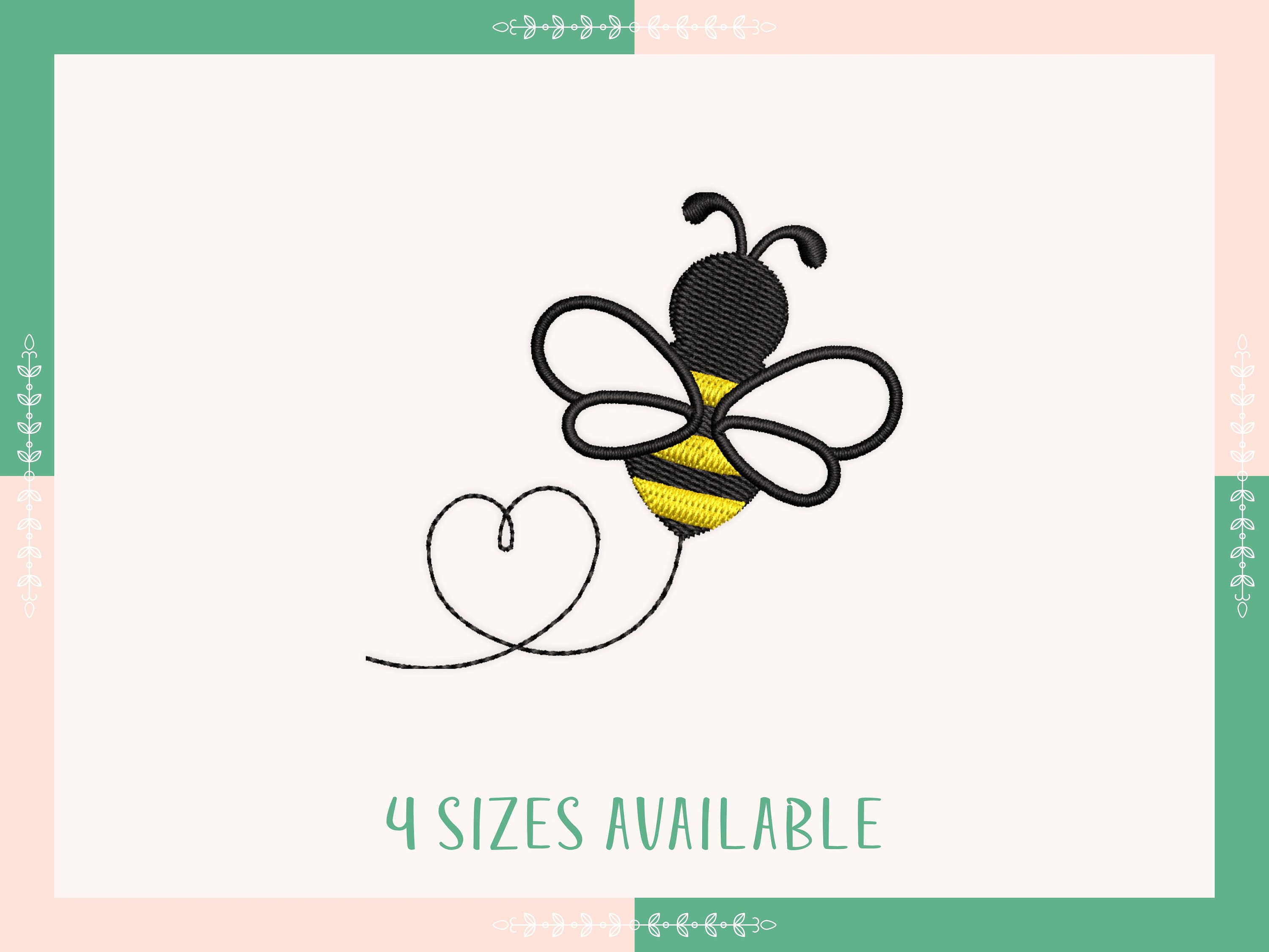 Mini Bee Flying Embroidery Design, Cute Bee Machine Embroidery Design ...