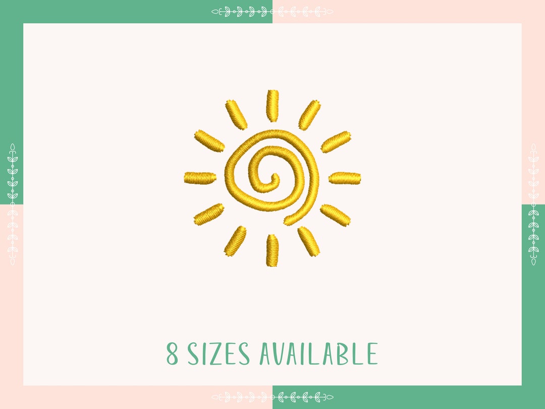 Mini Sun Embroidery Design, Sunshine, Sun Pattern, Boho, Nature ...