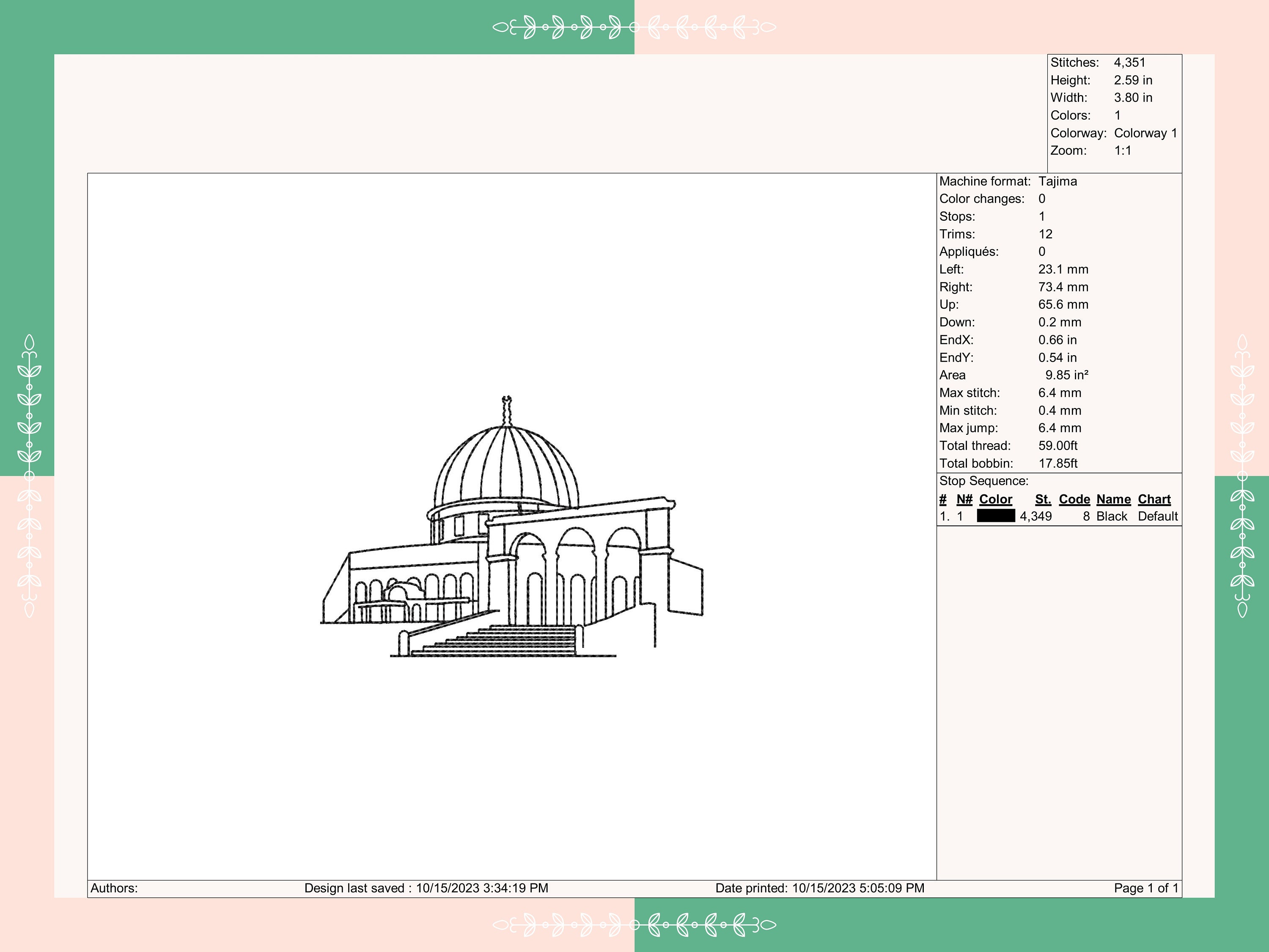 Al Aqsa Mosque Embroidery Design Outline Mosque Embroidery - Etsy Canada