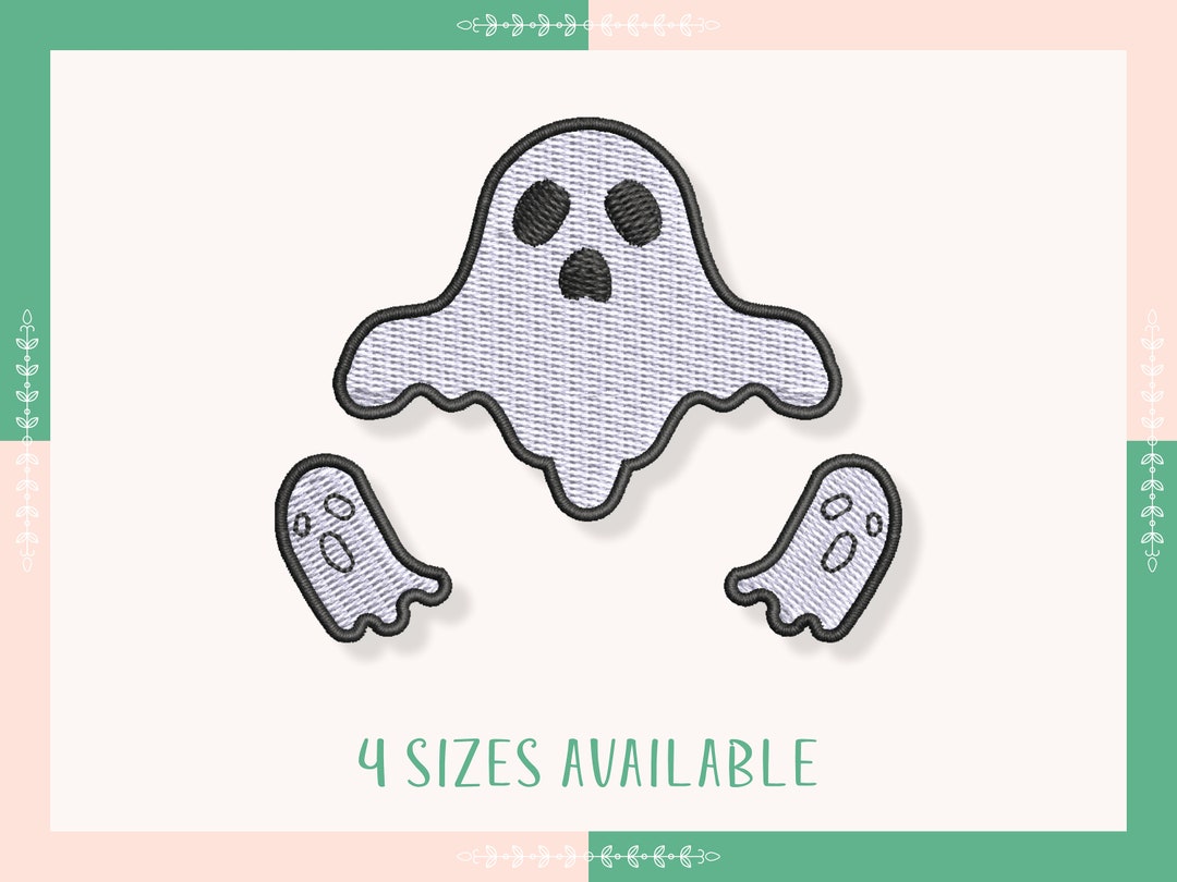 Halloween Ghosts Embroidery Design, Ghost Embroidery Design, Halloween ...