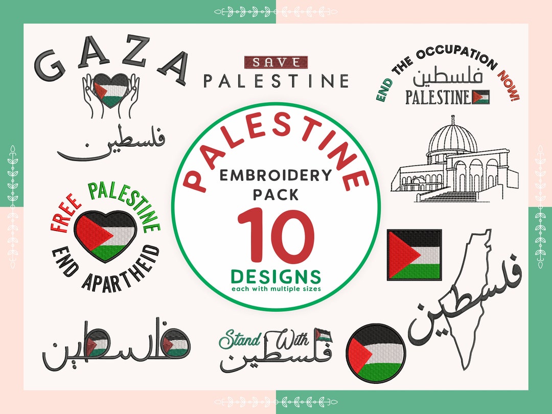 Palestine Embroidery Design Bundle, Free Palestine, Gaza Palestine ...