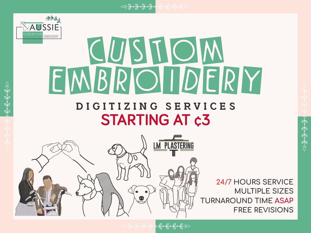 Custom Embroidery Digitizing Services, Portrait Embroidery, Logo ...