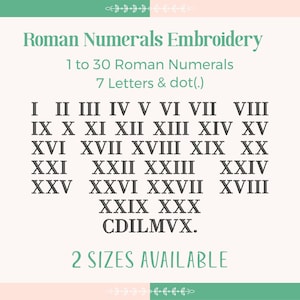 Roman Numerals Embroidery Design, Roman Numeric Embroidery Font ...