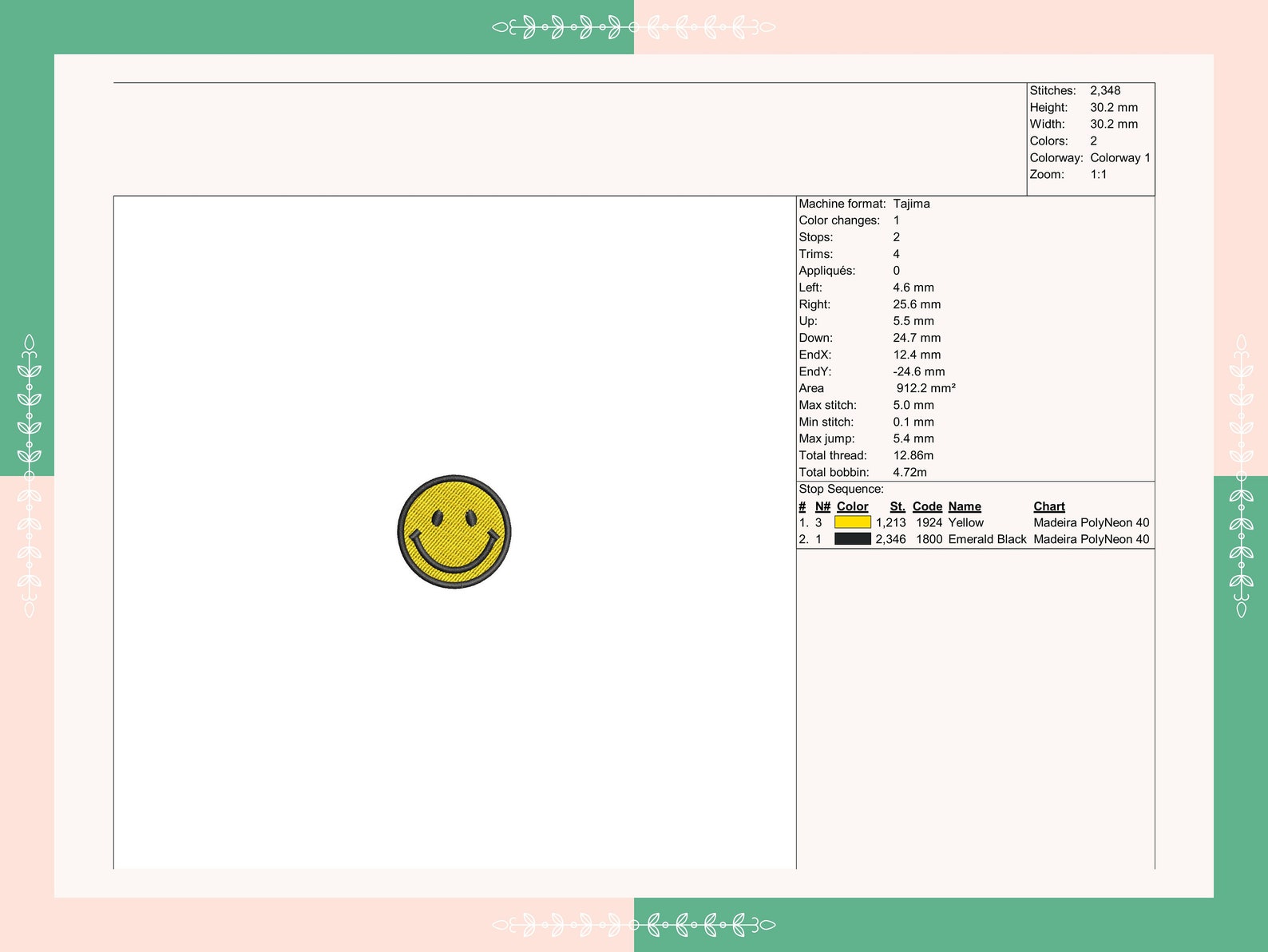 Smiley Face Embroidery Design, Outline Smile Emoji, Happy Face Machine Embroidery Design ...