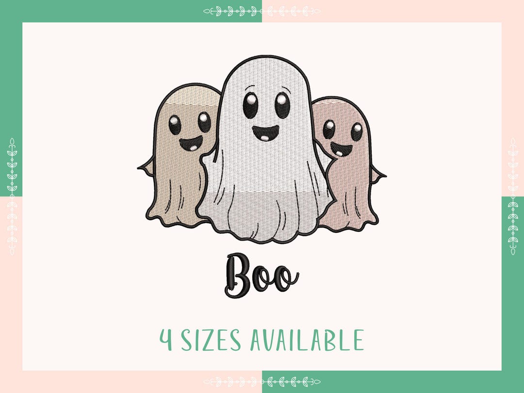 Happy Boo Embroidery Design, Boo's Machine Embroidery Design, Halloween ...