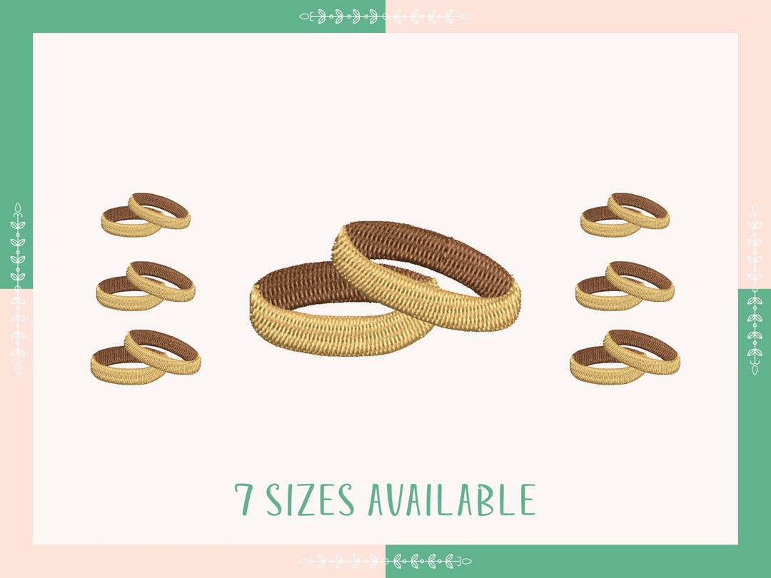 Mini Wedding Ring Embroidery Design, Bridal Embroidery, Romantic ...