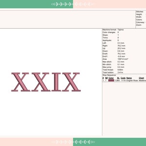 Roman Numerals Embroidery Design, Roman Numeric Embroidery Font ...
