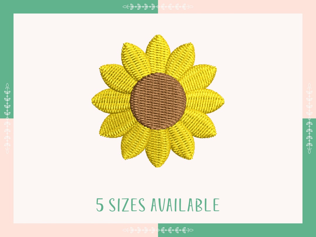 Mini Sun Flower Embroidery Design, Floral Embroidery, Cute Sun Flower ...