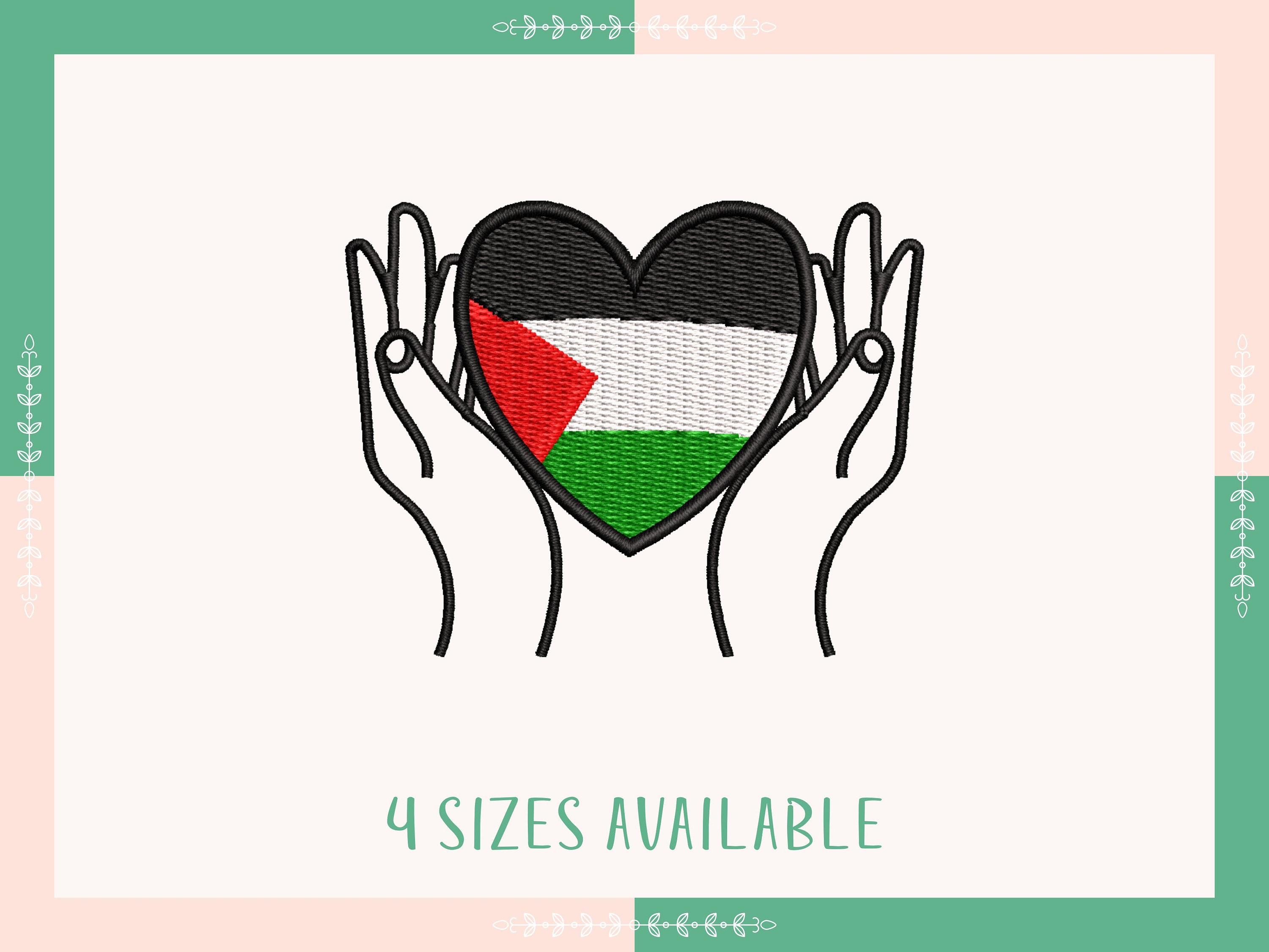Palestine Flag in Hands Embroidery Design Free Palestine - Etsy