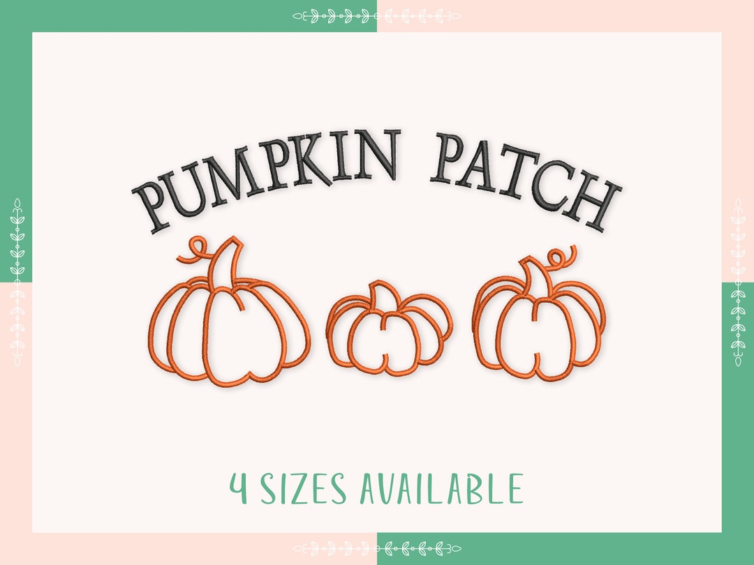 Pumpkin Patch Embroidery Design File, Pumpkin Embroidery Design ...
