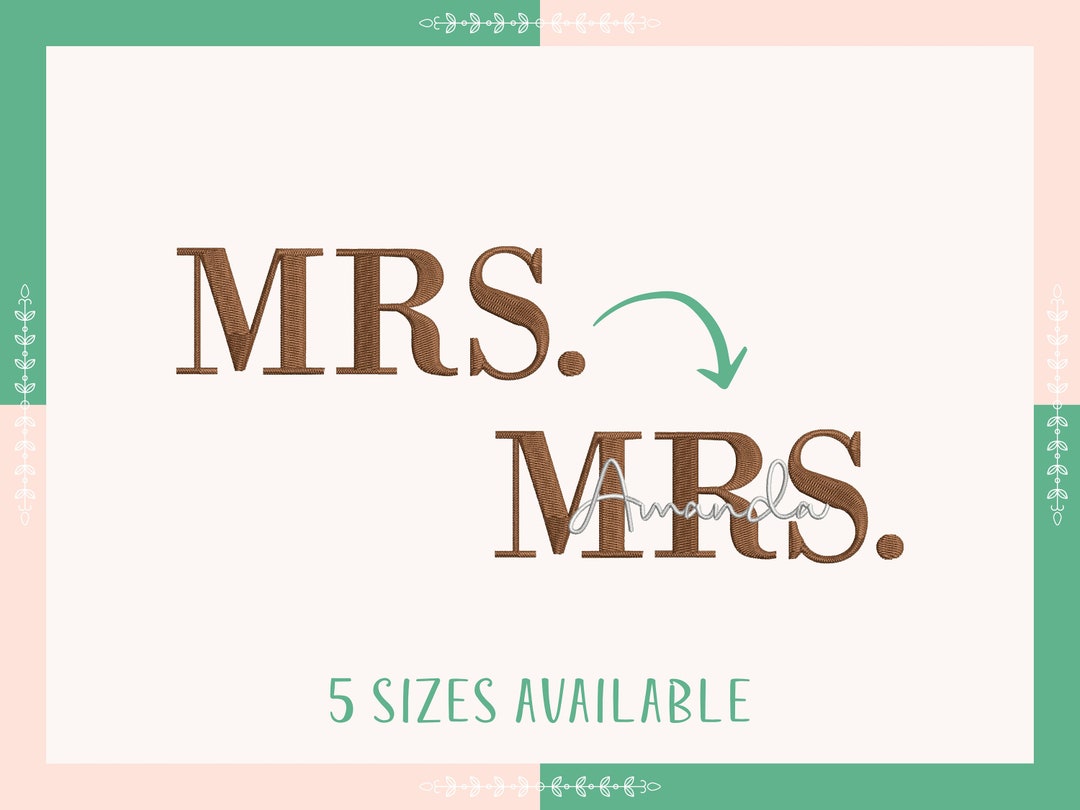 Mrs Embroidery Design, Wedding Gifts Machine Embroidery Design, Gift to ...