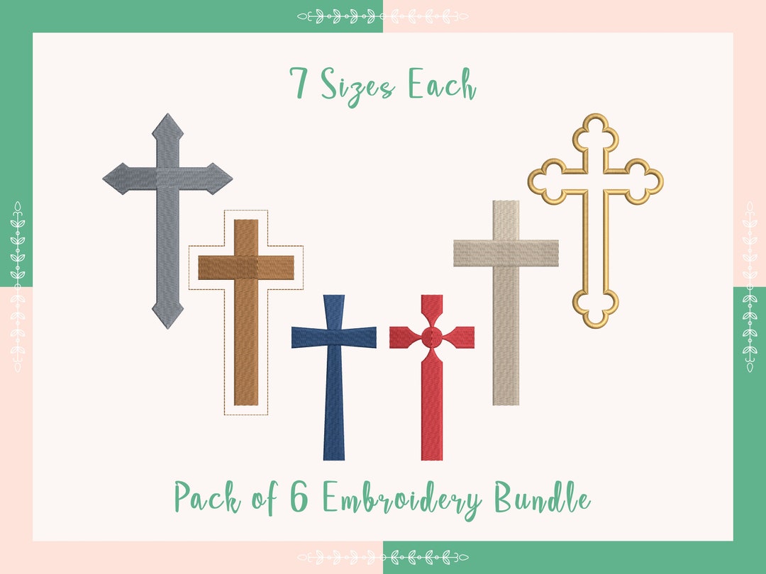 Cross Embroidery Design, Christian Cross Embroidery Design, Instant ...