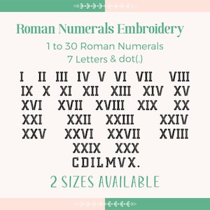 Roman Numerals Embroidery Design, Roman Numeric Embroidery Font ...