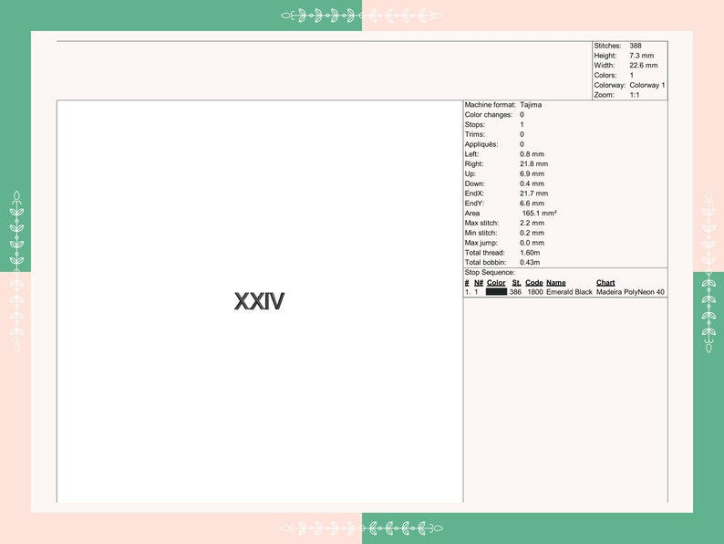 Roman Numerals Embroidery Design Font, Roman Numeric Embroidery Font ...
