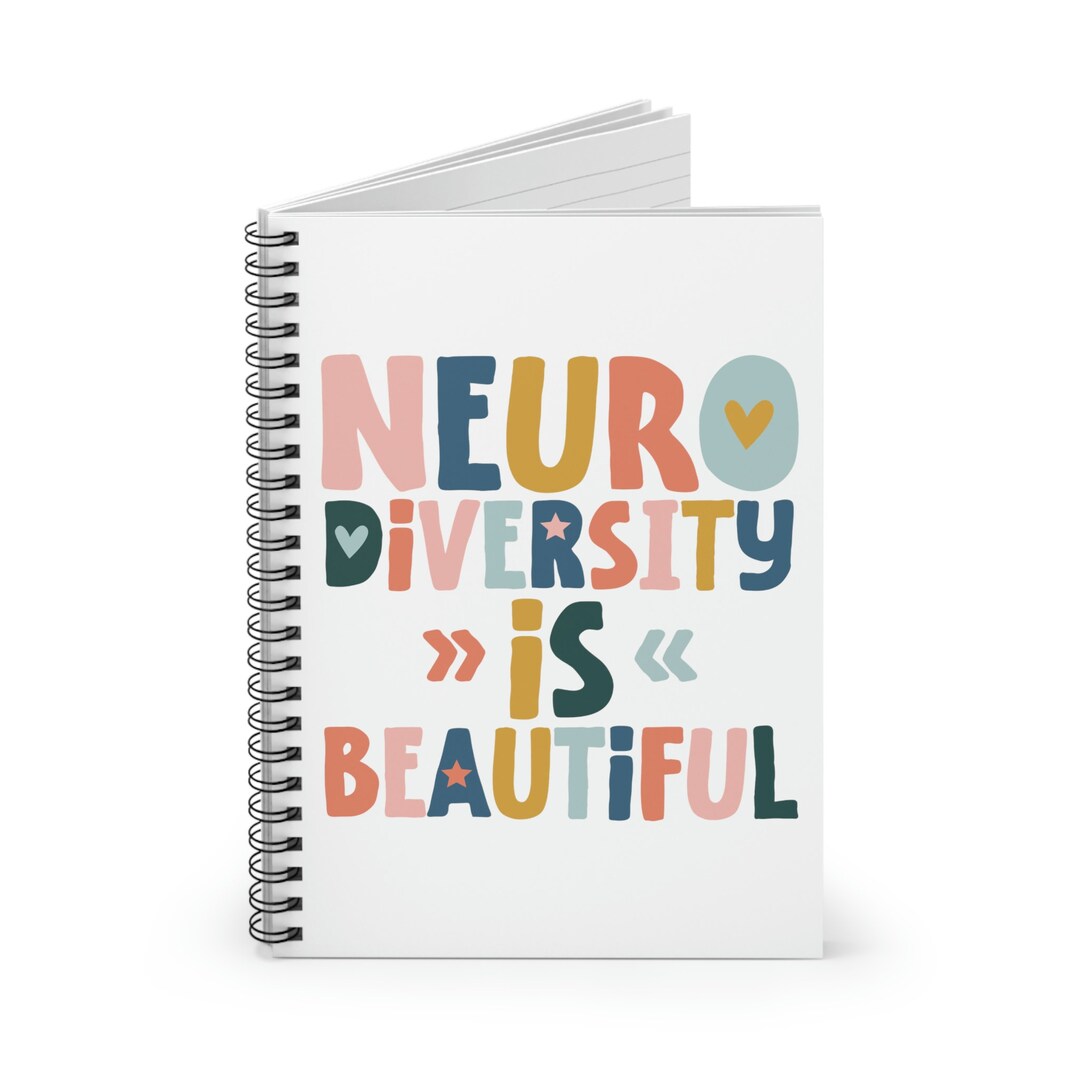 Neurodiversity is Beautiful Spiral Notebook Retro Inspired Writing ...