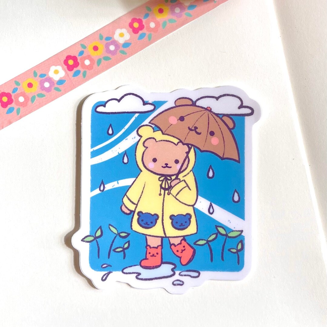 Rainy Day Matte Vinyl Sticker - Etsy