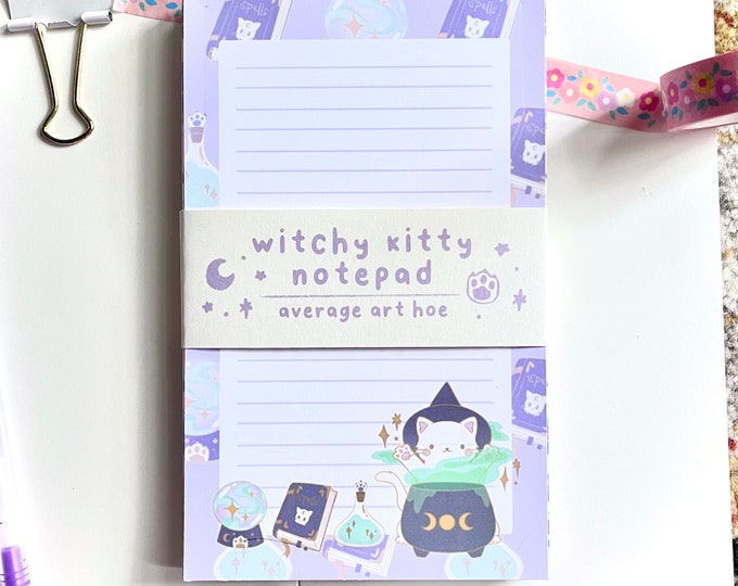 Witchy Kitty Notepad - Etsy