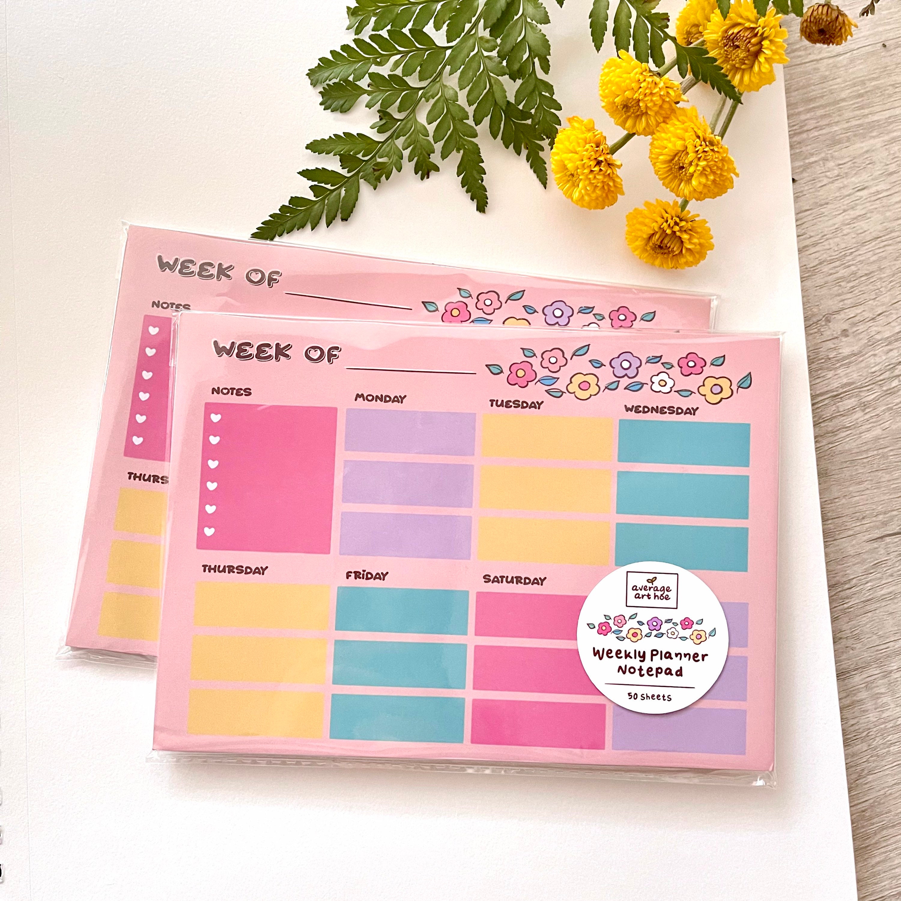 Flowers Weekly Planner Notepad - Etsy