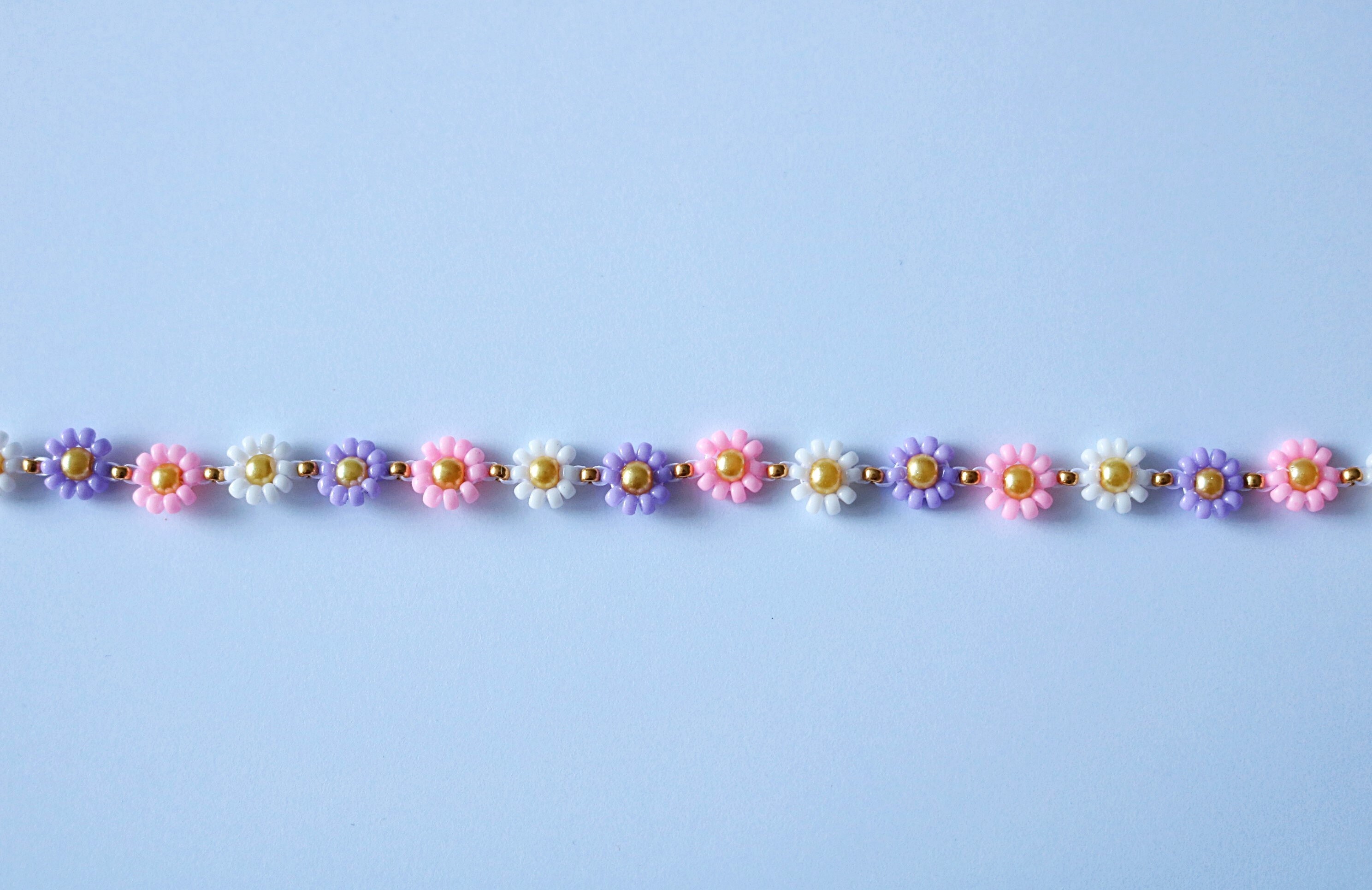 Beaded Daisy Bracelet - Daisy Flower Bracelet - Friendship Bracelet - Etsy
