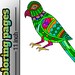 Parrot Bird Pdf Coloring Page for Kids, Colored and Colorable Digital ...