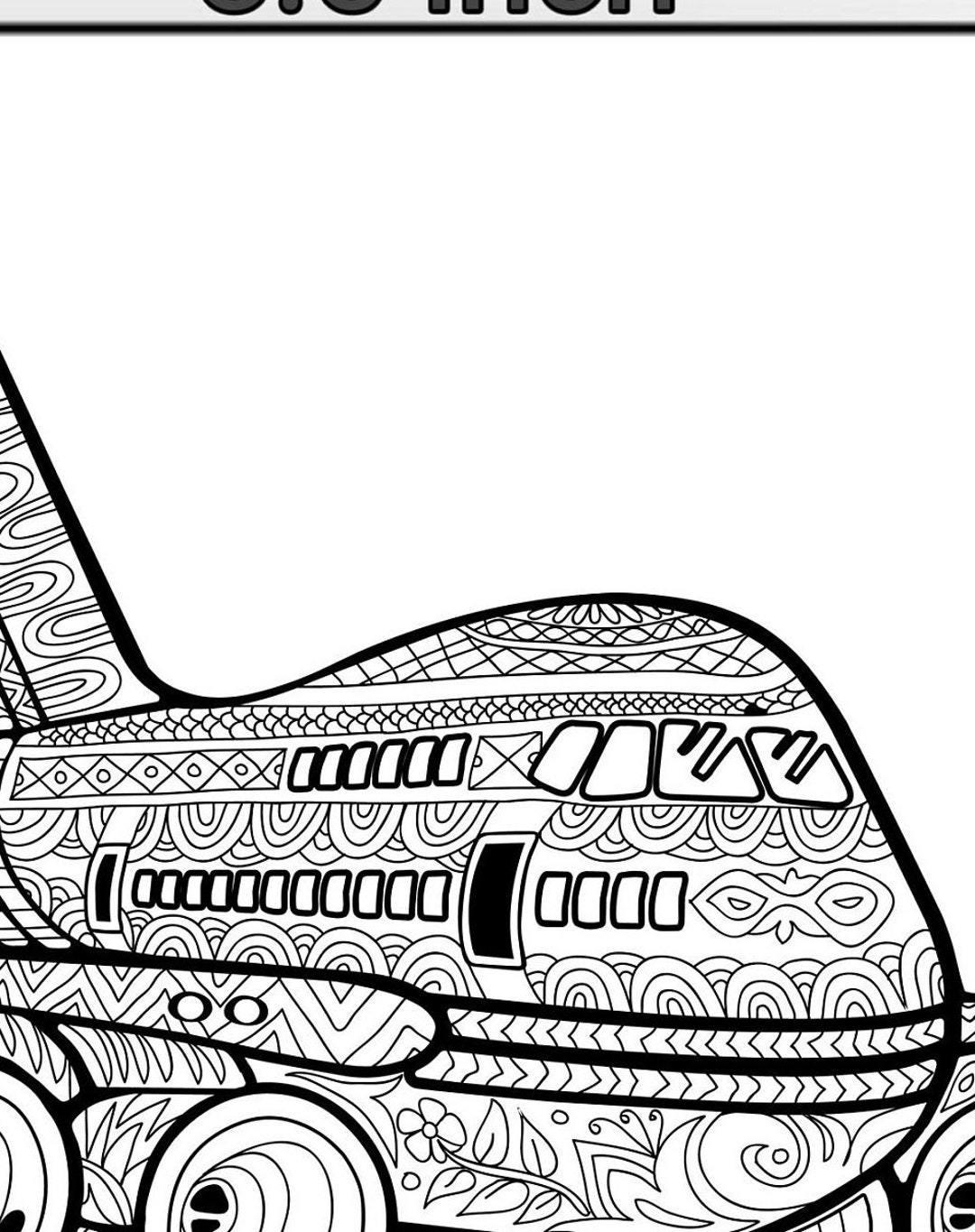 Aeroplane Pdf Coloring Page for Kids, Colored and Colorable Digital ...