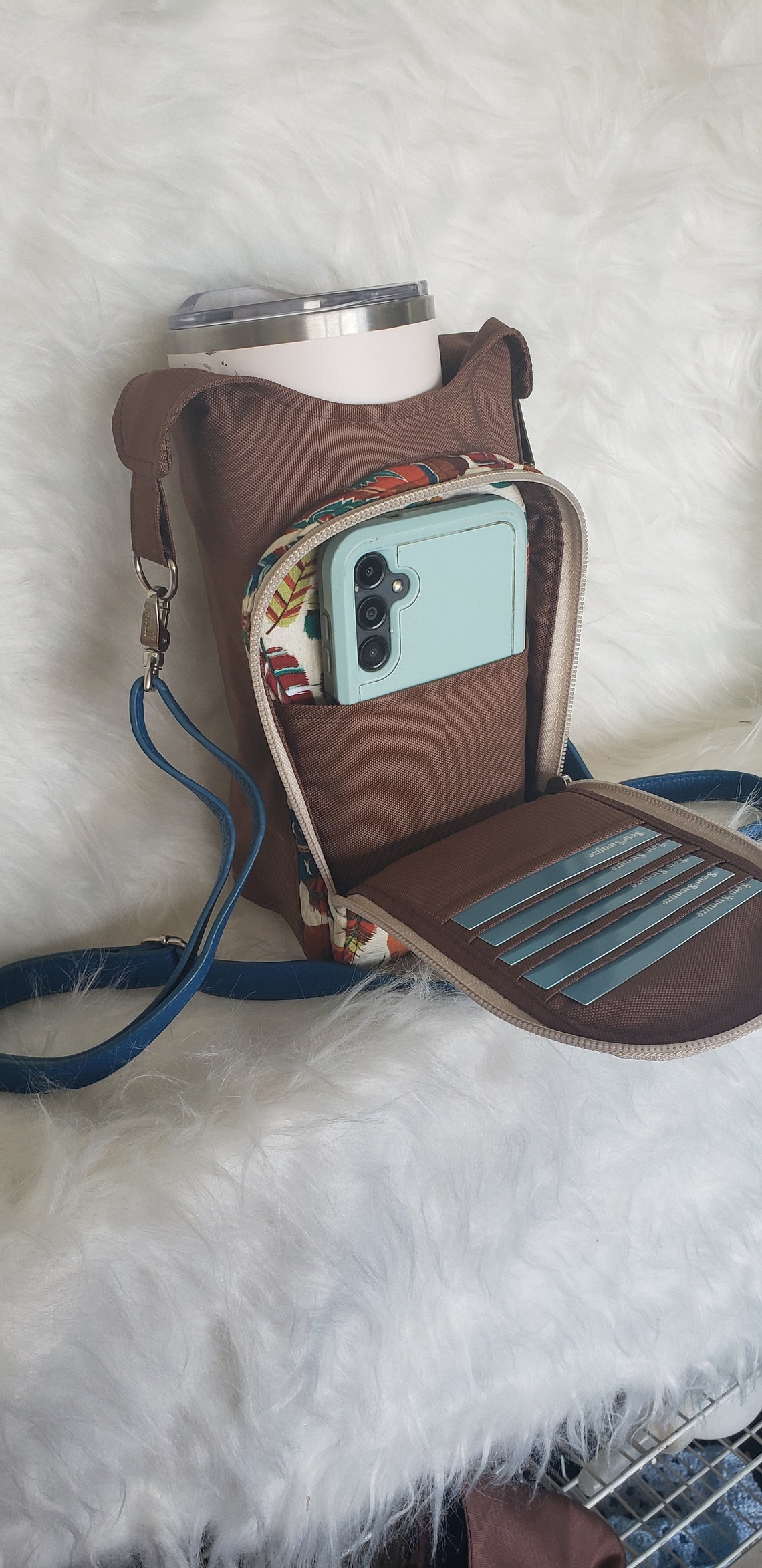 Cowboy Boot Cup Carrier: Handmade Water Bottle Crossbody Bag - Etsy