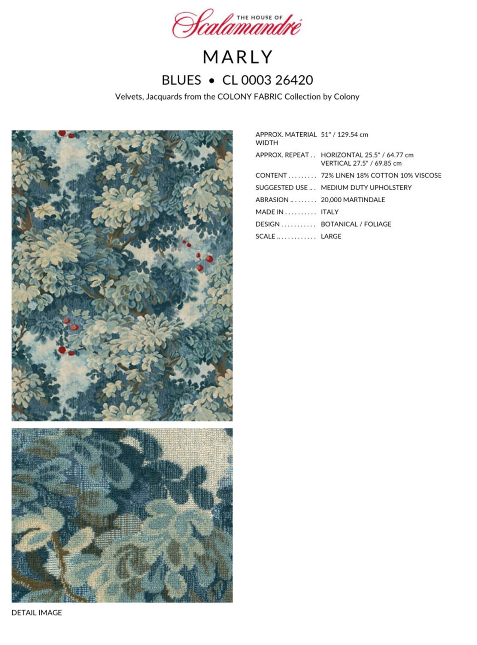 Scalamandre' Marly Blues - Etsy