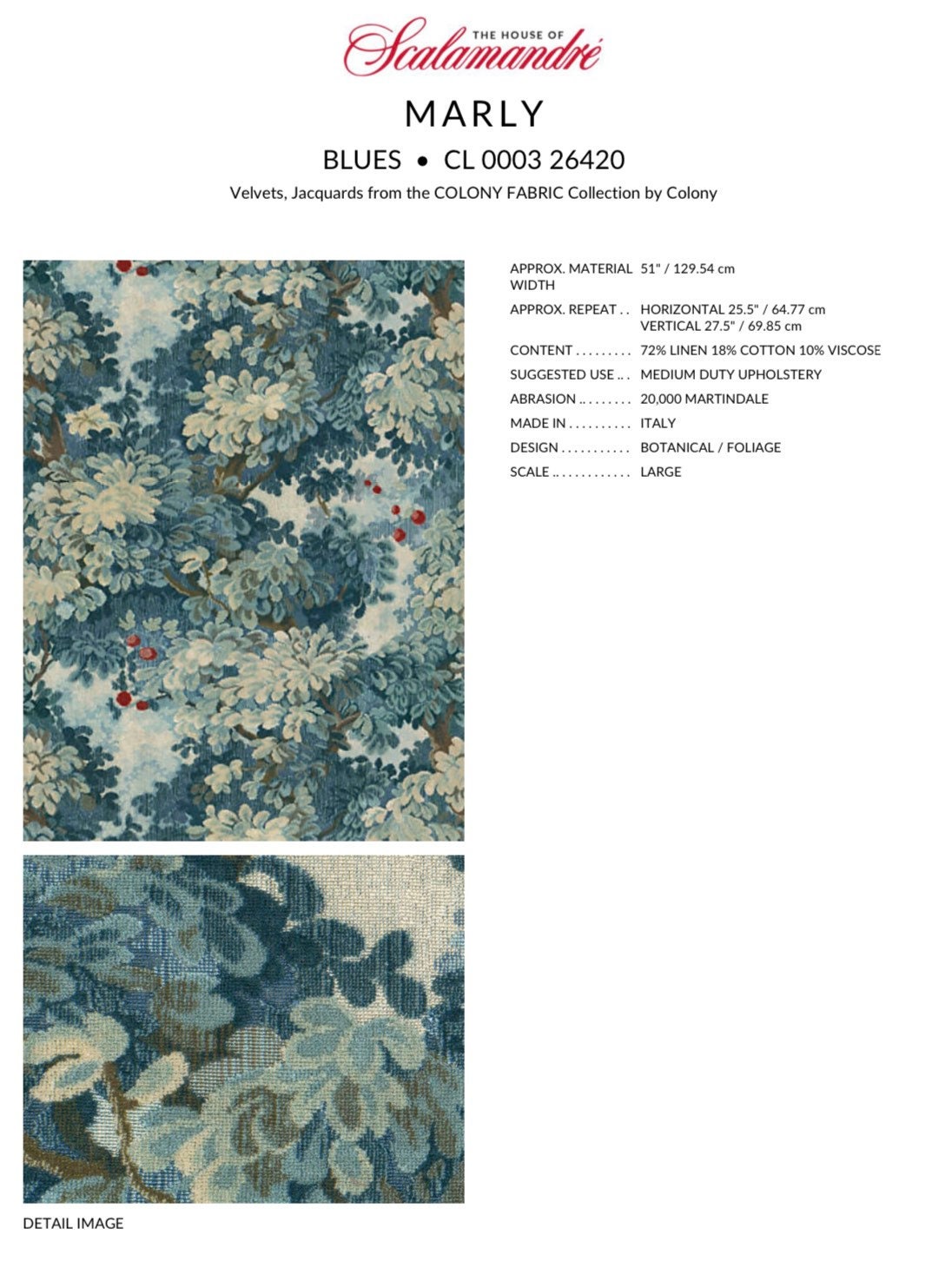 Scalamandre' Marly Blues - Etsy