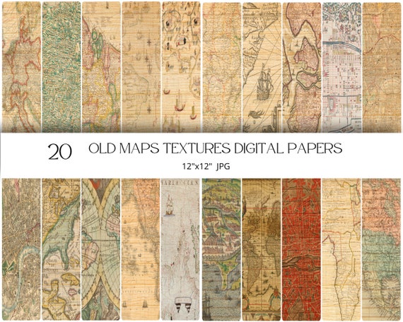 Old Maps Textures Digital Papers - Etsy