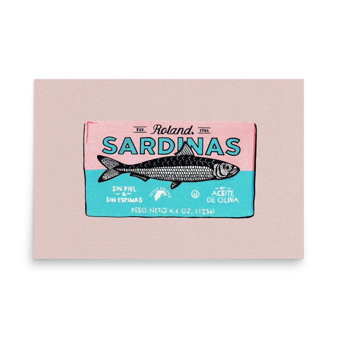 Sardinas Print, Food Prints Wall Art, Tins Art Print, Packaging ...