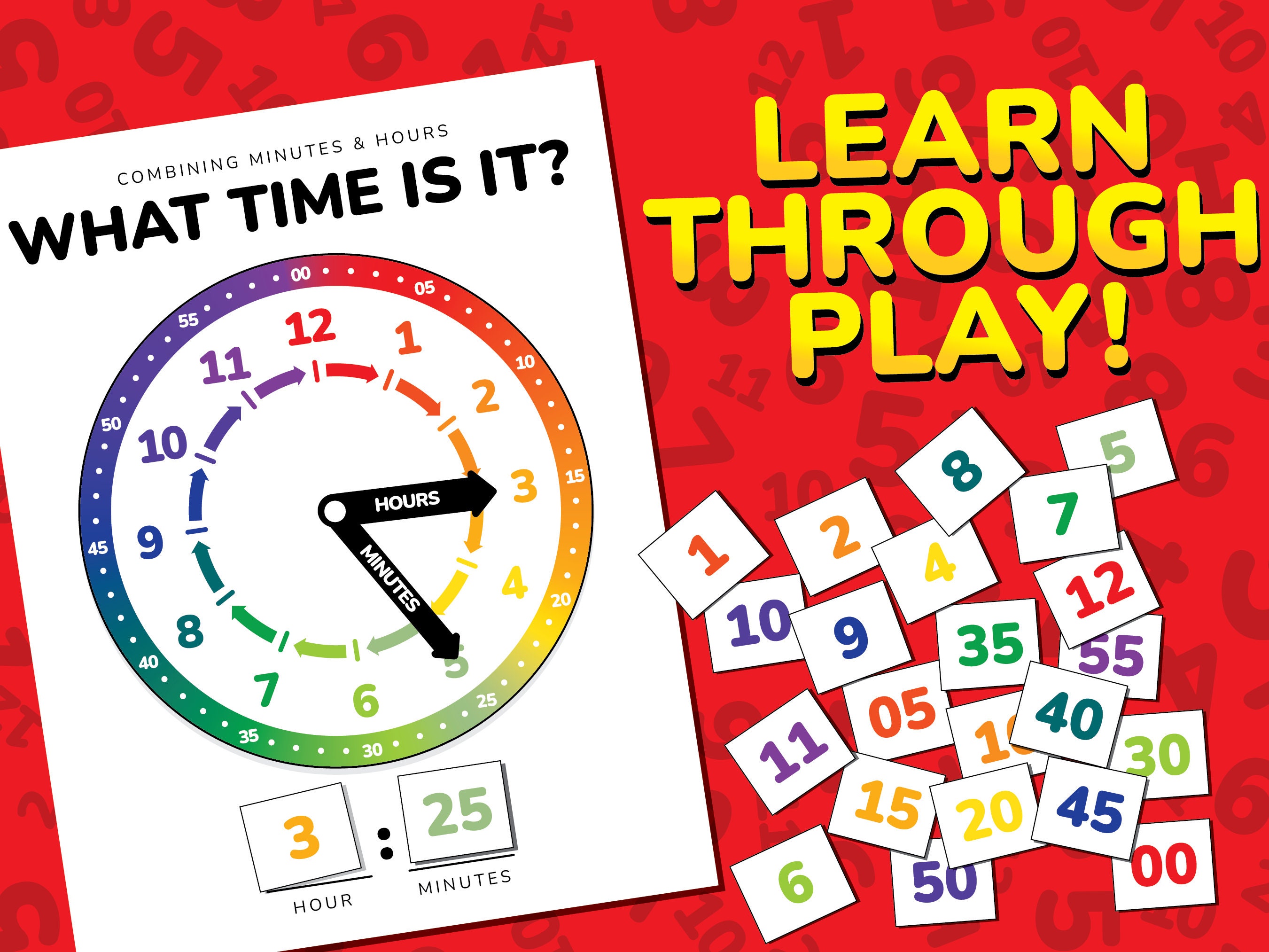 Learn to Tell Time, Printable Clock Pack, Kids Learning Game ...