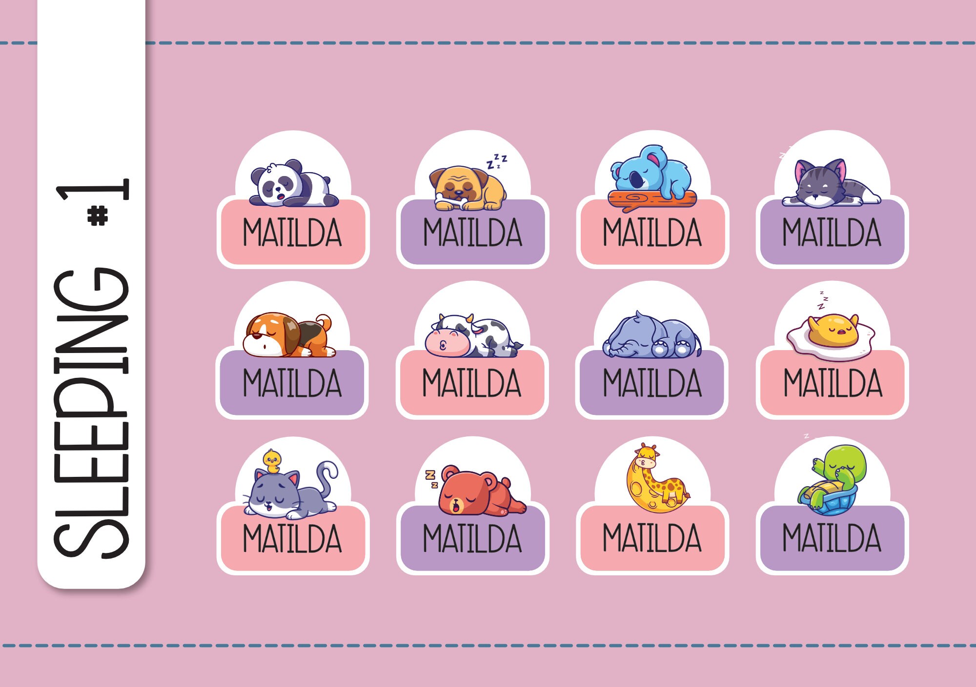 Cute Labels Daycare Labels Cute Labels Cute Kids Name Labels Sleeping 1 ...