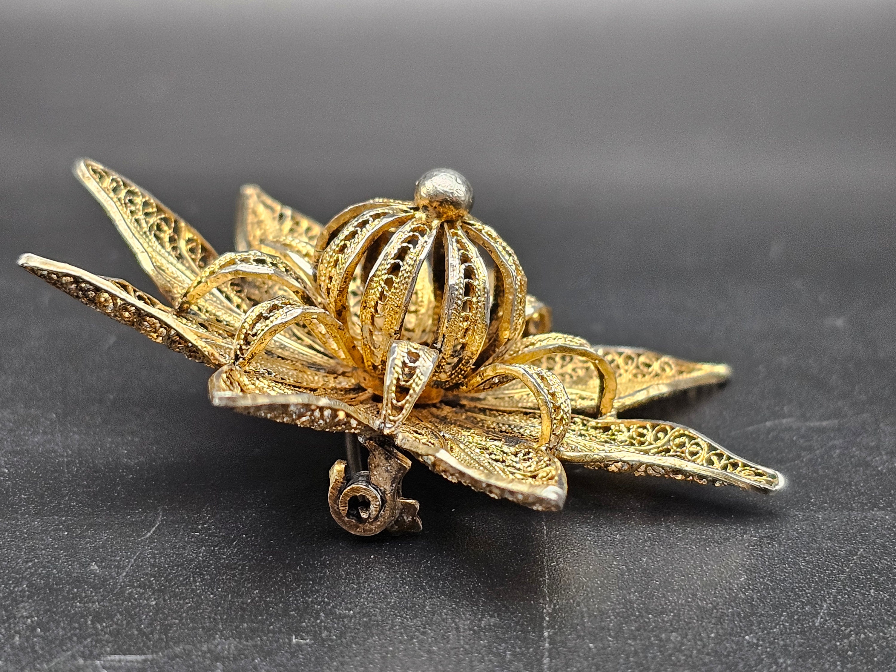 Vintage Topazio Portugal Sterling Silver Filigree Brooch - Etsy