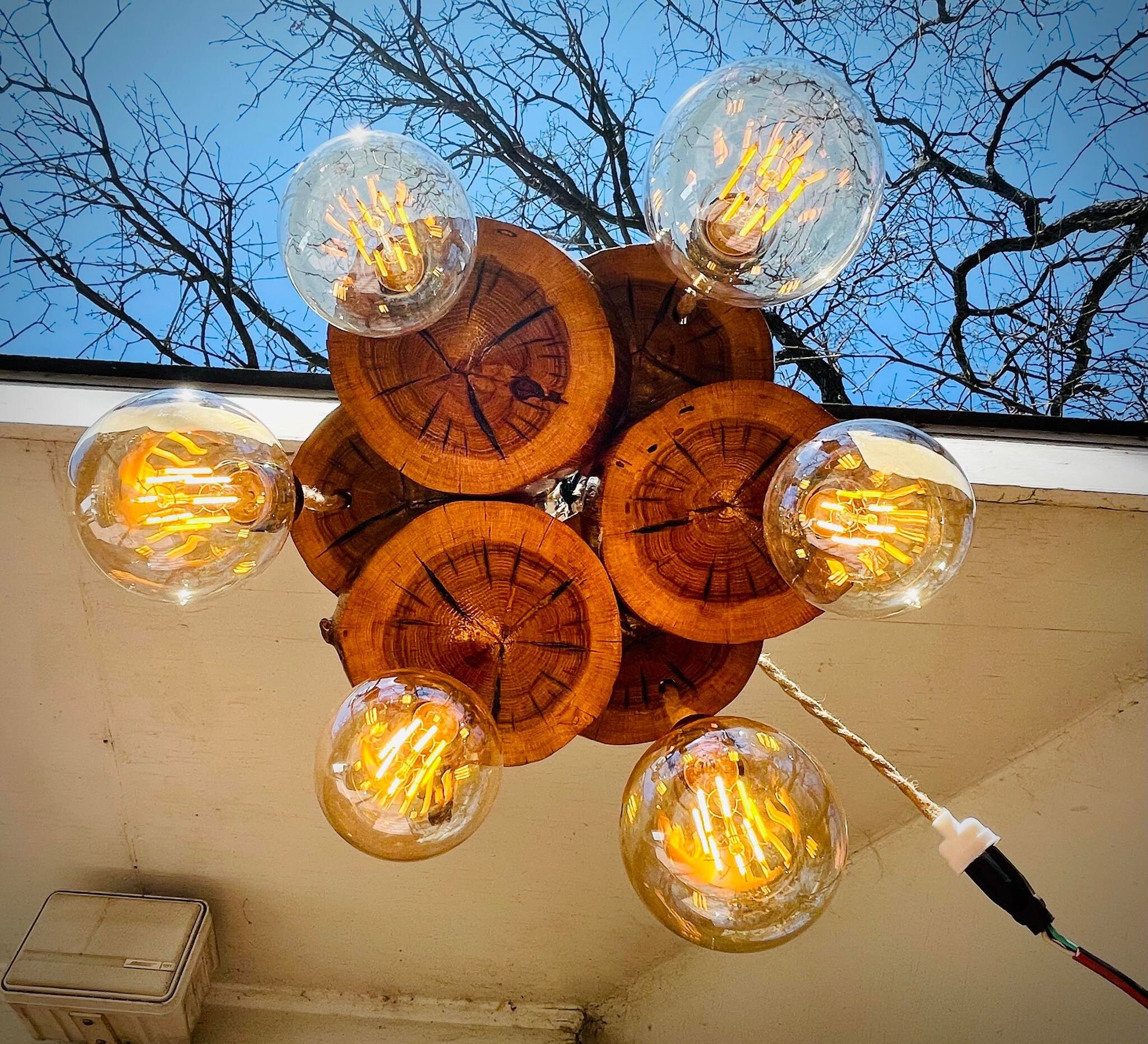 Oak Log Light Fixture - Etsy